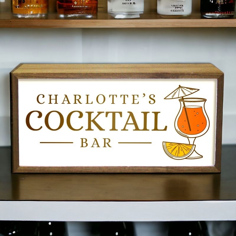 Personalised Wall Mountable Or Self Standing Wooden Light Box Sign ...