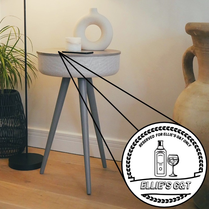 Tabblue Personalised Bluetooth Side Table With Surround Sound - Grey ...