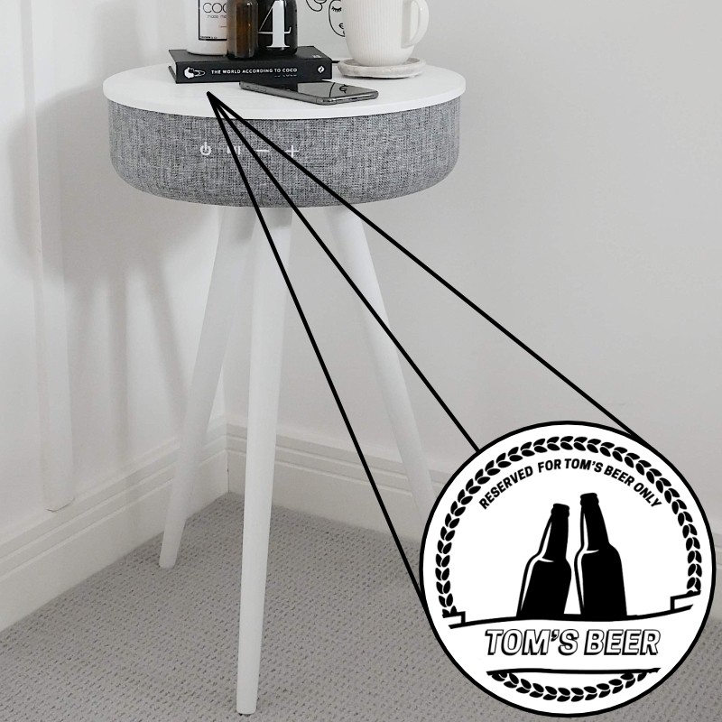 Tabblue Personalised Bluetooth Side Table With Surround Sound - White ...
