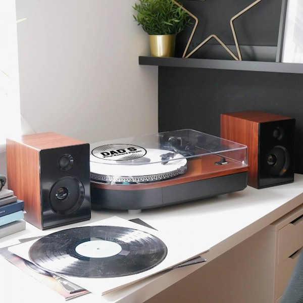Personalised Camden Bluetooth Turntable with Bookshelf Speakers - Black ...