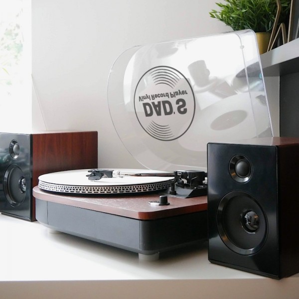 Personalised Camden Bluetooth Turntable with Bookshelf Speakers - Black ...
